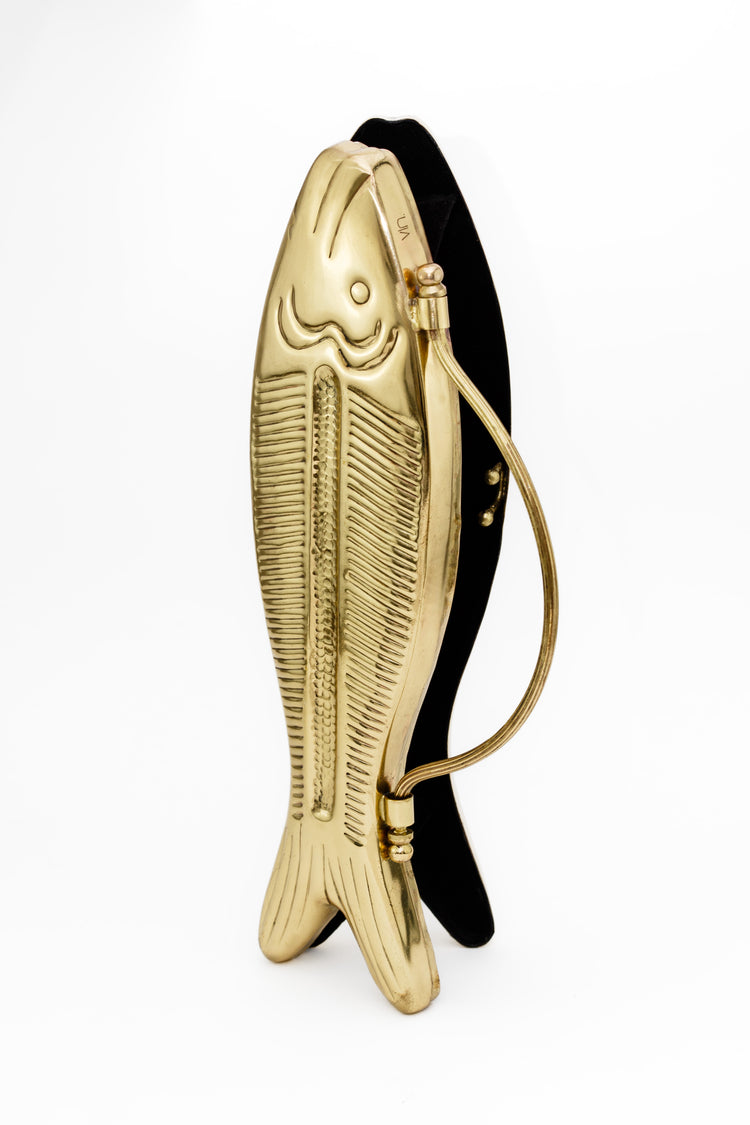 Fishy - Luxury Handcrafted Gold Fish Clutch | Wedding Bag | VIN. – Vin.