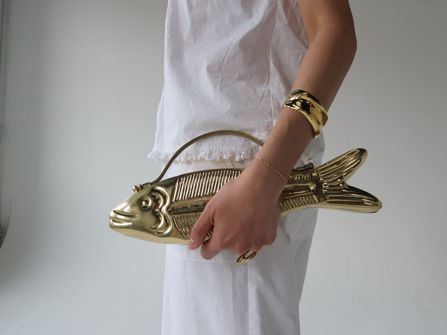 Fishy - Luxury Handcrafted Gold Fish Clutch | Wedding Bag | VIN. – Vin.