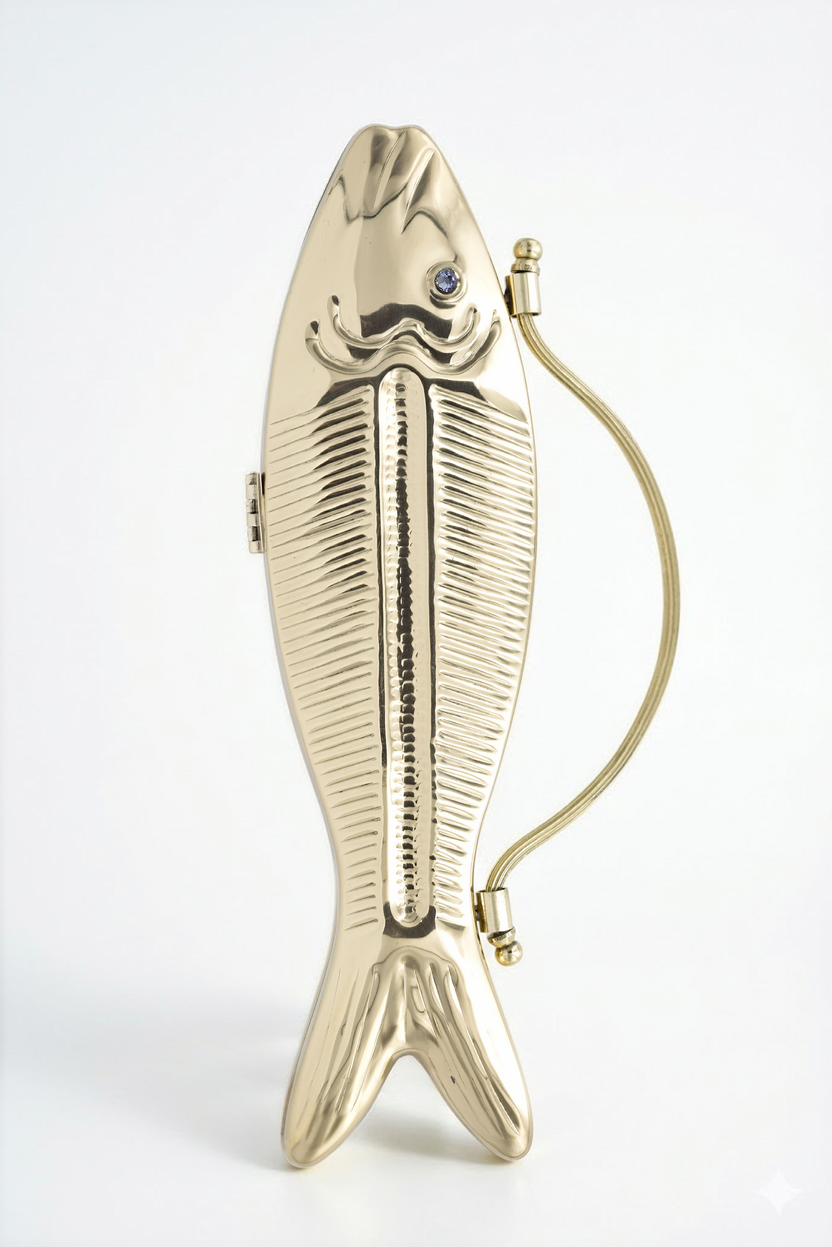 Fishy - Luxury Handcrafted Gold Fish Clutch | Wedding Bag | VIN. – Vin.